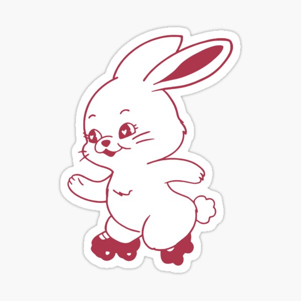 "new jeans red bunny design" Sticker for Sale by rosalynlu | Redbubble