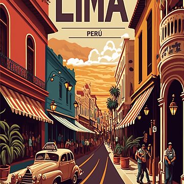 "Lima Peru Vintage Travel Poster" Poster for Sale by tierratour | Redbubble