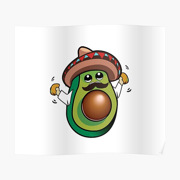 "Avocado Man with Taco Marakas" Poster by kamsinthe | Redbubble