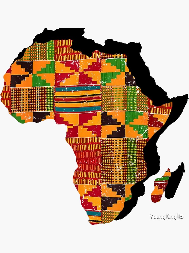 "Kente African Map Design " Sticker for Sale by YoungKing45 | Redbubble