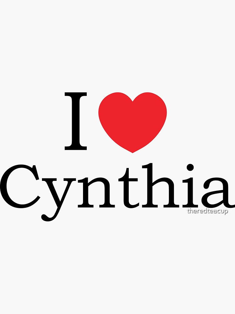 "I Love Cynthia - With Simple Love Heart" Sticker for Sale by ...