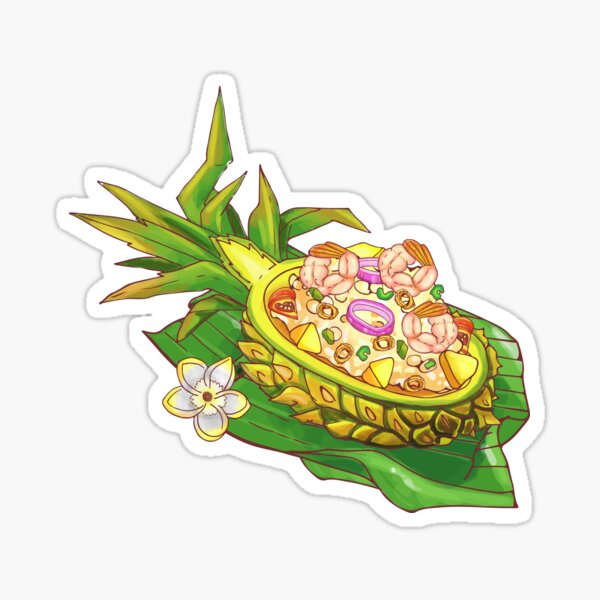 "Thai Pineapple Fried Rice" Sticker for Sale by NiftyTrinket | Redbubble