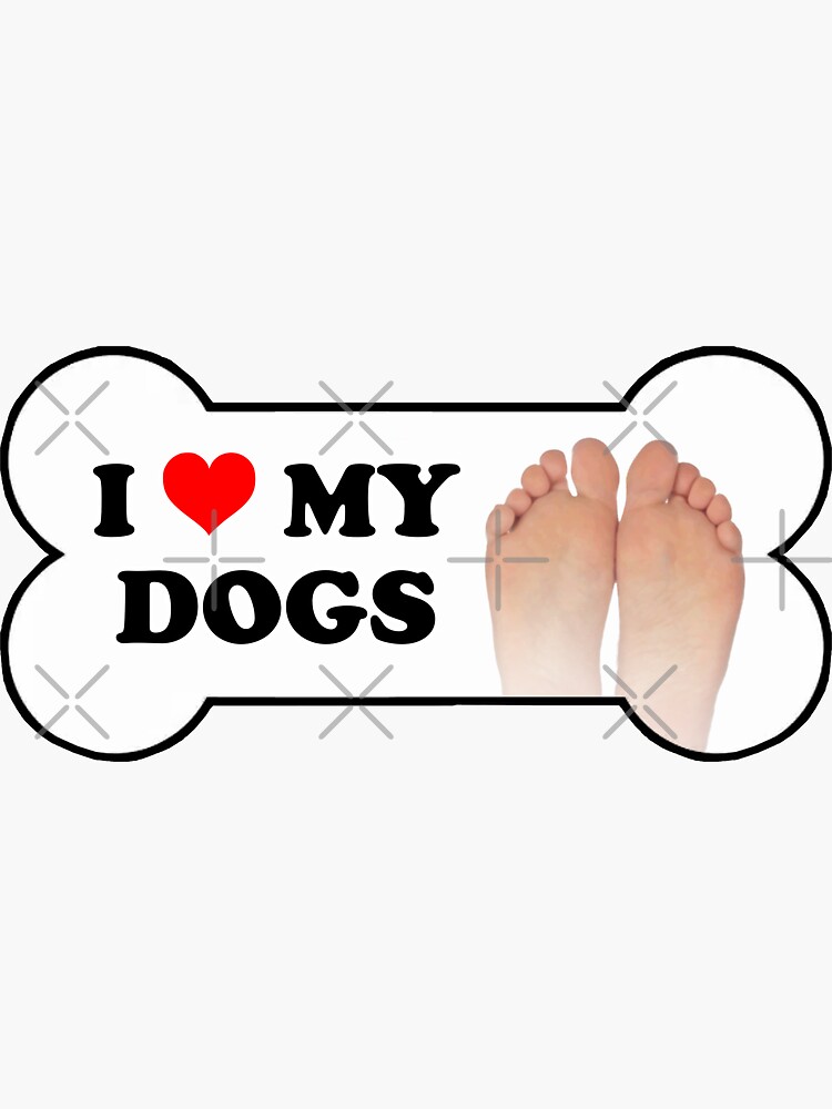 "I Love My Dogs Bumper Sticker" Sticker for Sale by snazzyseagull ...