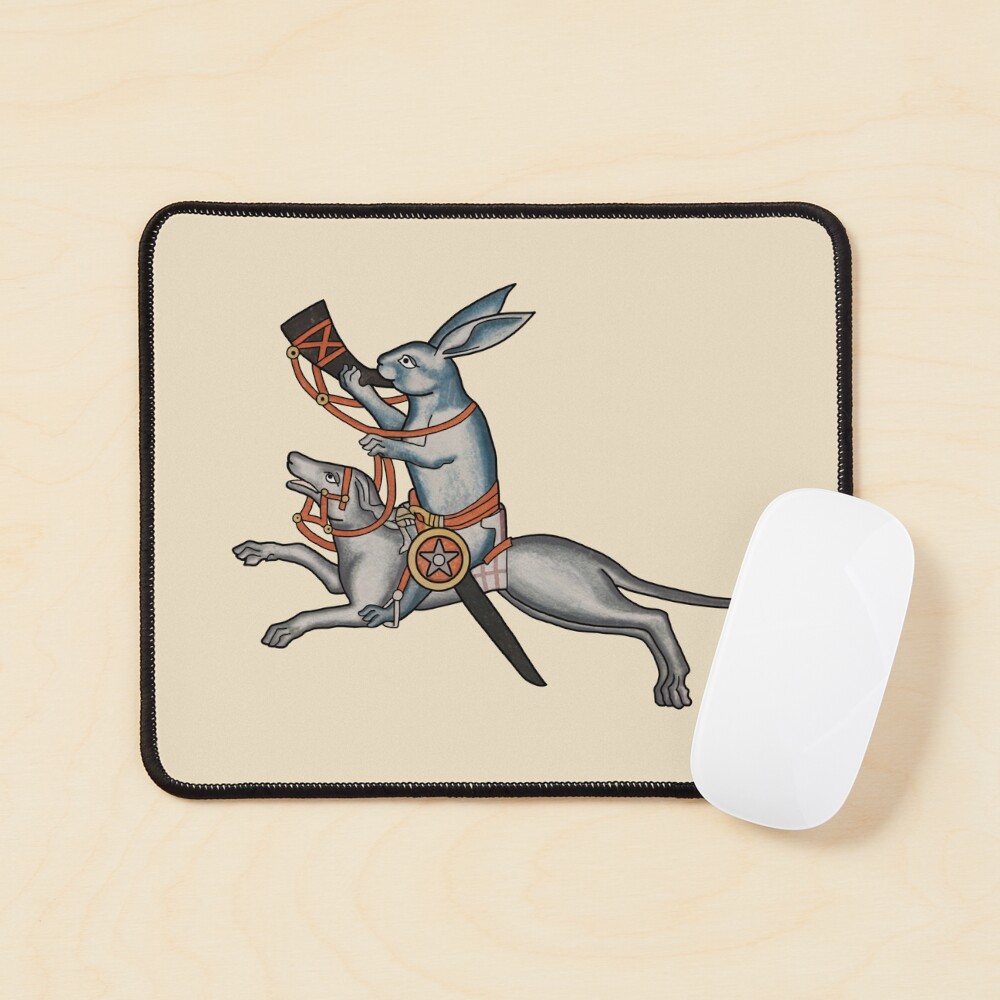 "Medieval Rabbit riding a hound" Sticker for Sale by ebrawne | Redbubble