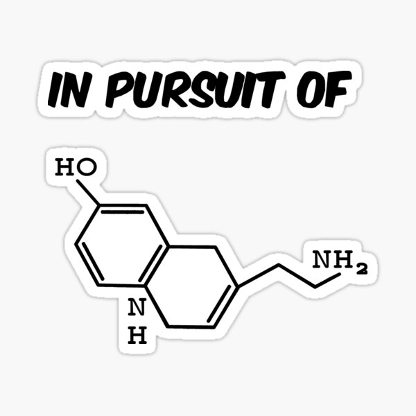 "Molecule HO NH NH2 In Pursuit Of Serotonin Lucky" Sticker for Sale by ...