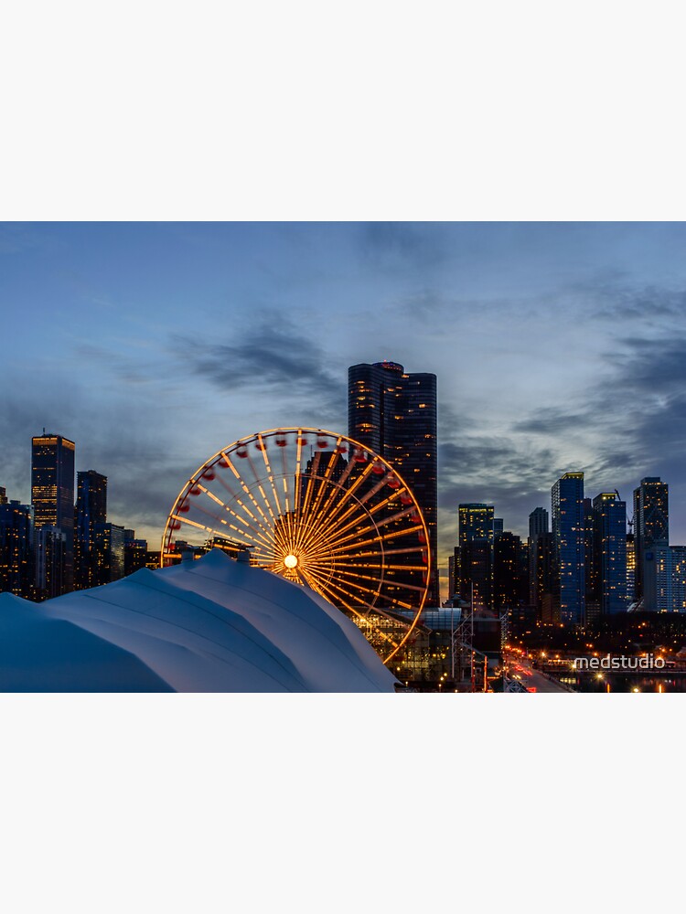 "Navy Pier and the Chicago Skyline" Sticker by medstudio | Redbubble