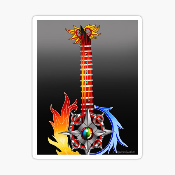 "Fusion Keyblade Guitar #5 - Divewing & Eternal Flame" Sticker for Sale ...