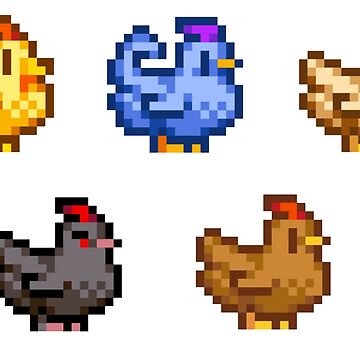 "Stardew Valley Chickens" Sticker for Sale by gouge-art | Redbubble