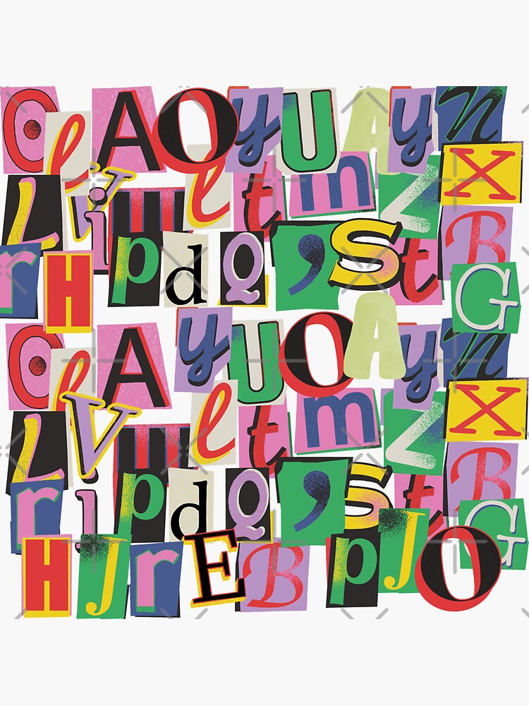 "magazine cut out letters" Sticker for Sale by xxc5 | Redbubble