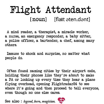 "Flight Attendant Definition - Funny Cabin Crew - Aviation Lover ...