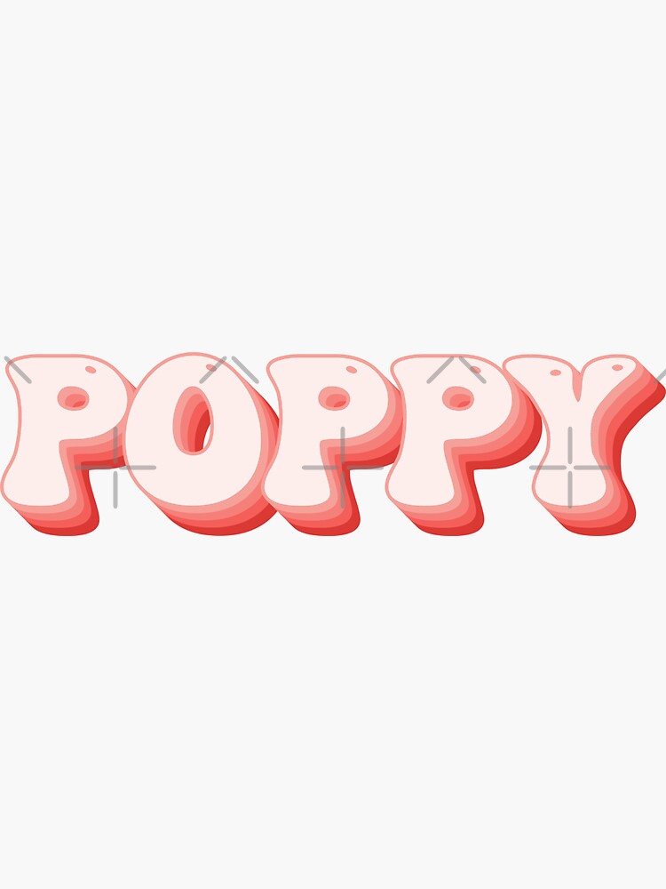 "Poppy - Name" Sticker for Sale by kindxinn | Redbubble