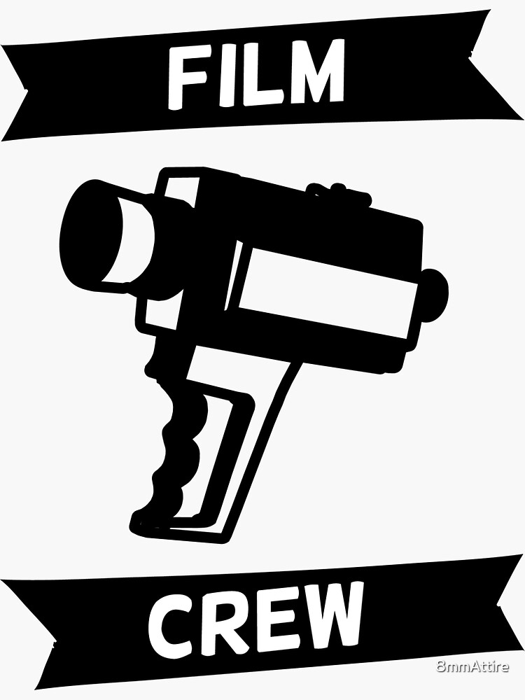 "Film crew - Banner Design Black" Sticker by 8mmAttire | Redbubble