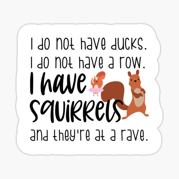 "Funny Rave Party Squirrel Super Durable, Water-Resistant Vinyl Sticker ...