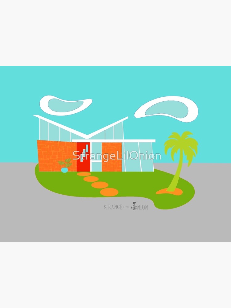 "Mid Century Modern Cartoon House" Poster by StrangeLilOnion | Redbubble