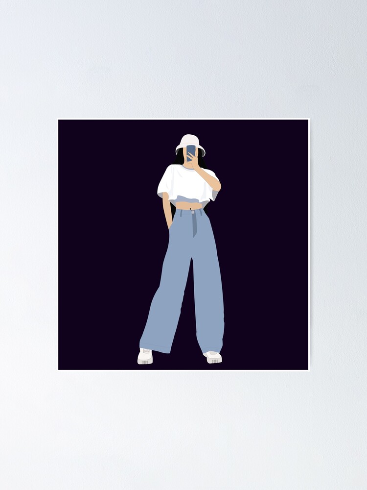 "Smart girl with selfie pose" Poster for Sale by Shapewings | Redbubble