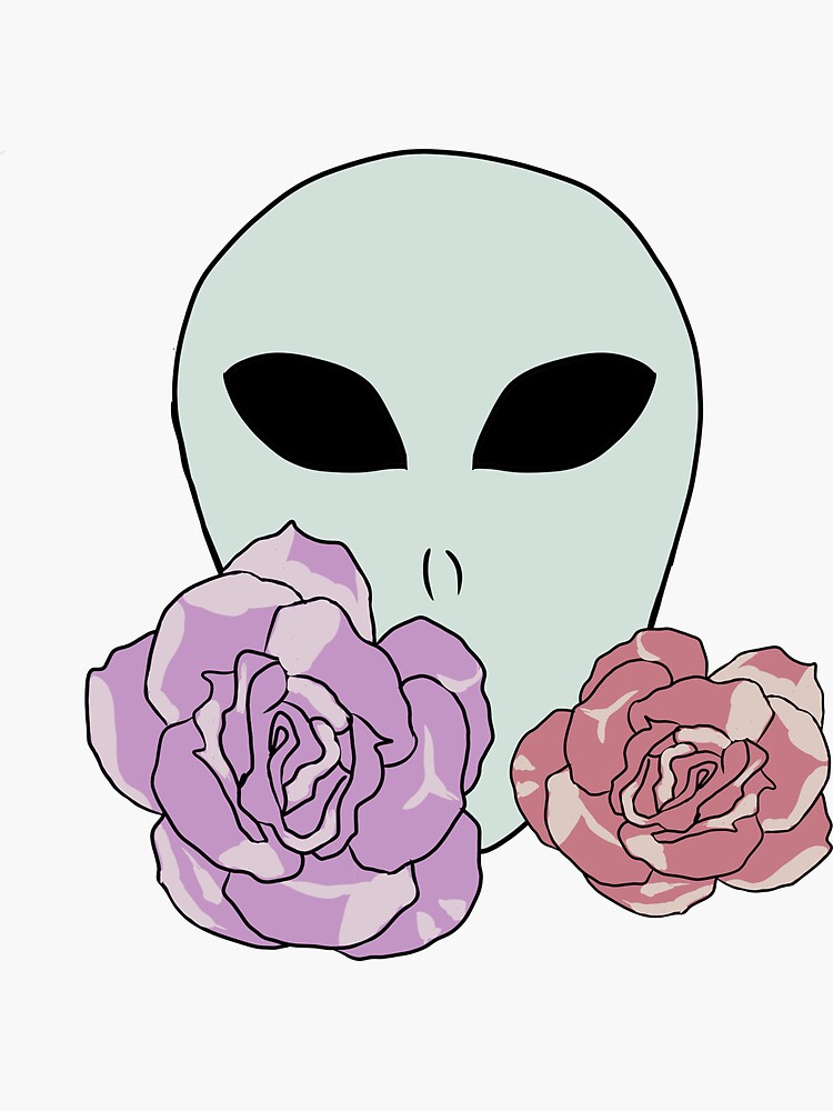 "Floral Alien" Sticker by jenicole13 | Redbubble