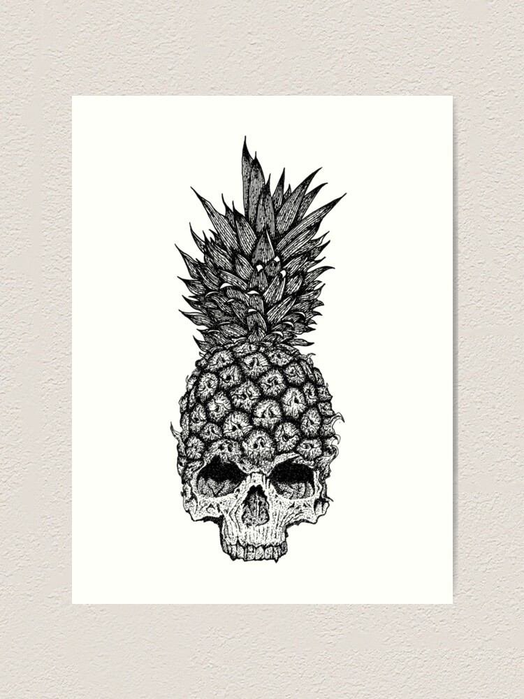 " pineapple skull" Art Print for Sale by ghjura | Redbubble