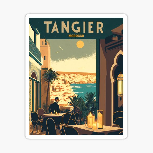 "Tangier Morocco Vintage Travel Poster" Sticker for Sale by tierratour ...