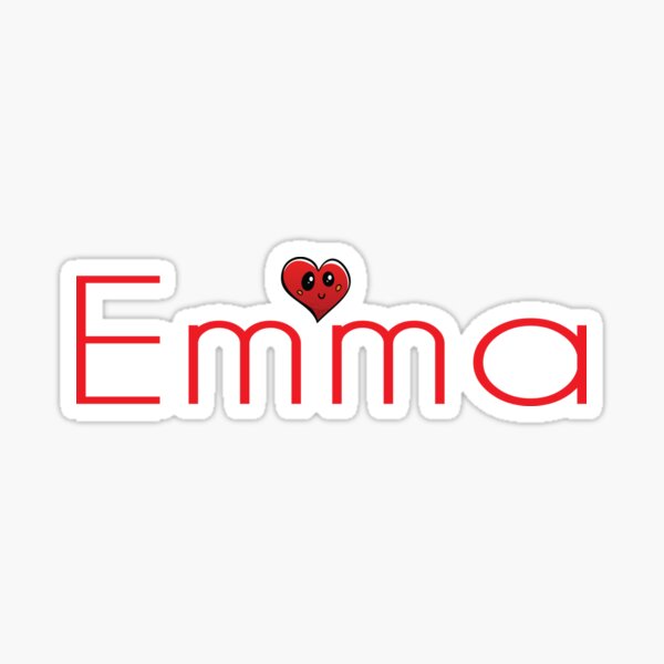"Emma Cute Heart My Name Is Emma" Sticker for Sale by ProjectX23 ...