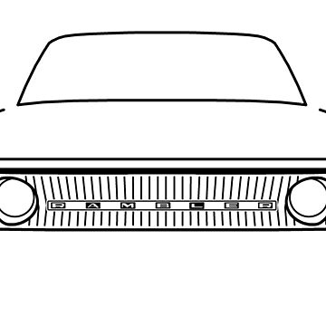 "1963 AMC Rambler classic car black outline graphic " Poster for Sale ...