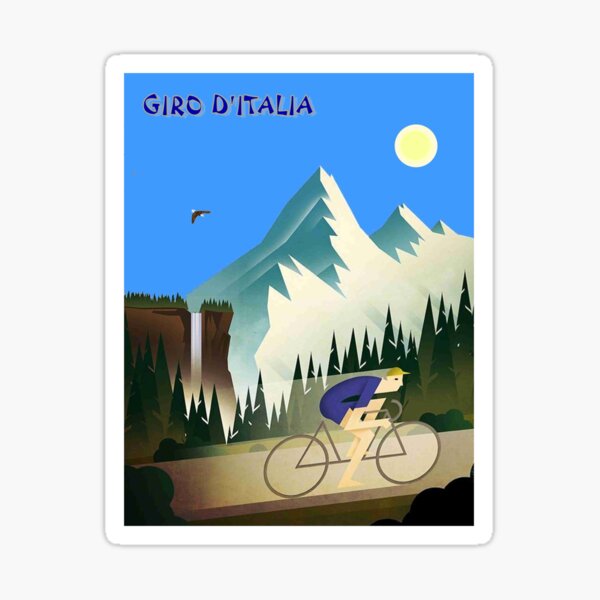 "GIRO D ITALIA : Abstract Bicycle Racing Print" Sticker for Sale by ...