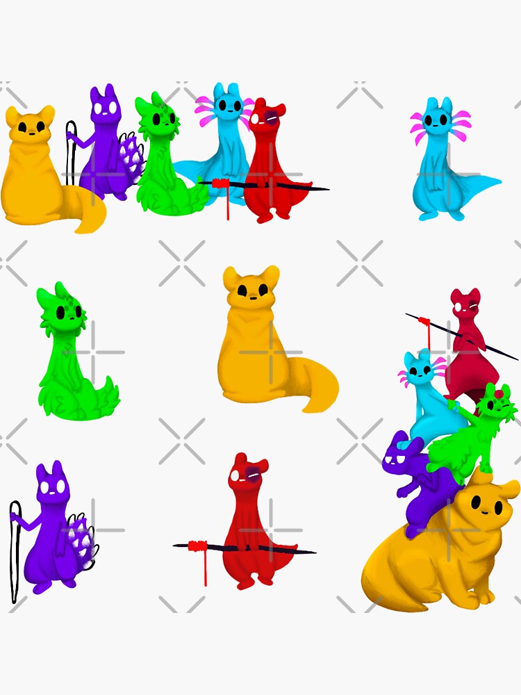 "Rain World game characters fan art cat slugs!" Sticker for Sale by ...