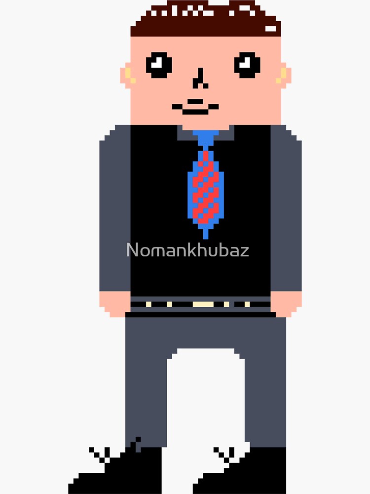 "Pixelated Man in Suit" Sticker for Sale by Nomankhubaz | Redbubble
