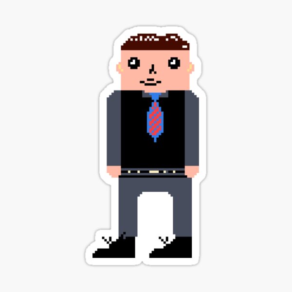 "Pixelated Man in Suit" Sticker for Sale by Nomankhubaz | Redbubble