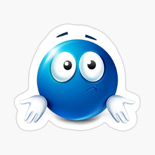 "Shrug Blue Emoji" Sticker for Sale by AmberNer | Redbubble