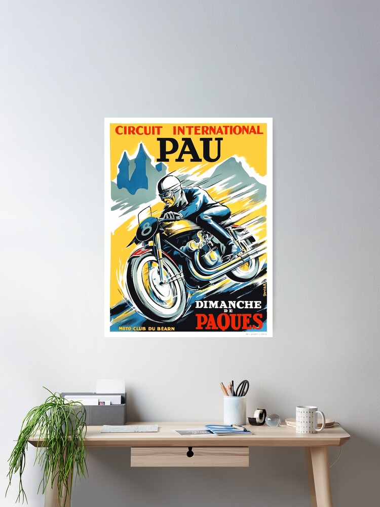 Poster for Sale mit "1950 Pau Französisch Grand Prix Motorrad Rennen ...