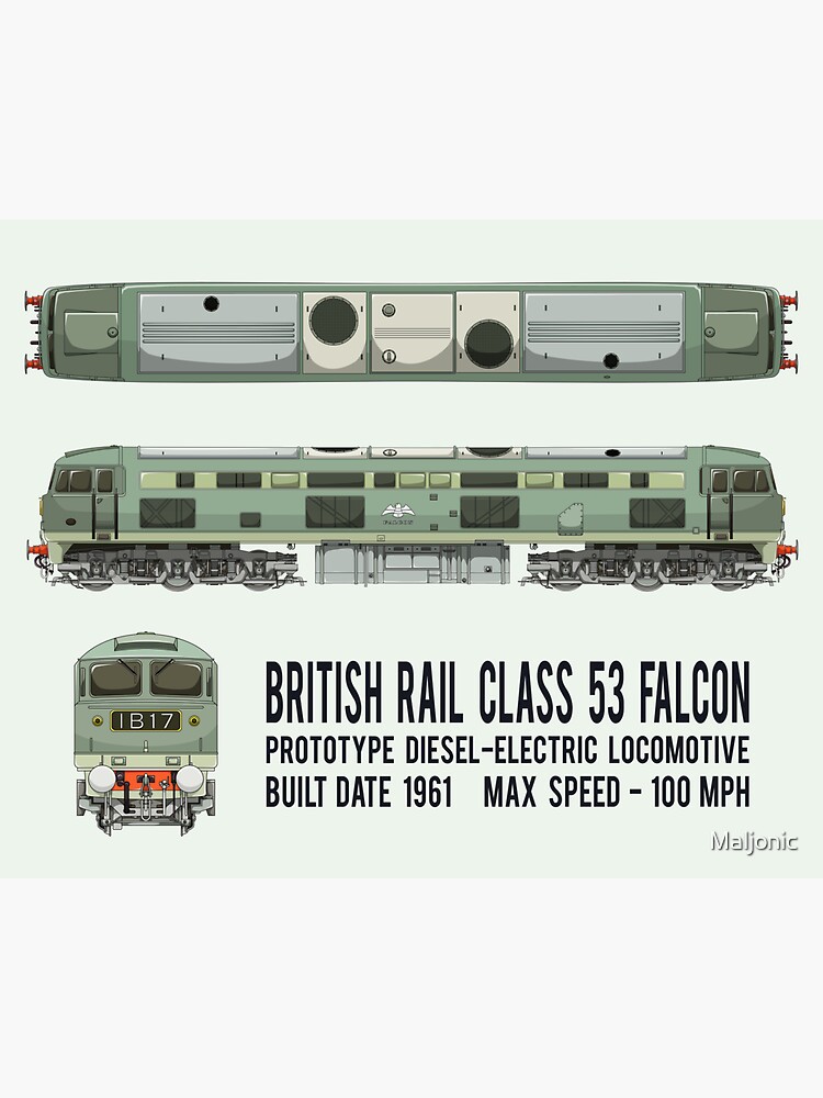 "British Rail Class 53 Falcon Prototype Locomotive Train Diagram Gift ...