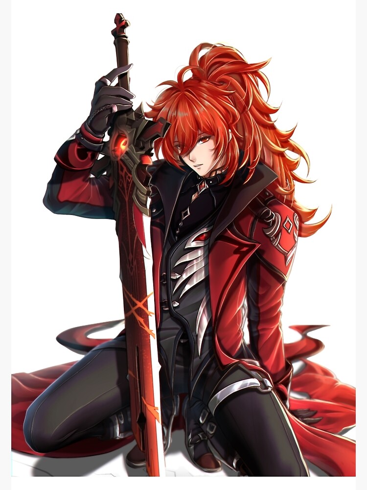 "Genshin Impact, Diluc Ragnvindr" Poster for Sale by Fire-Song | Redbubble