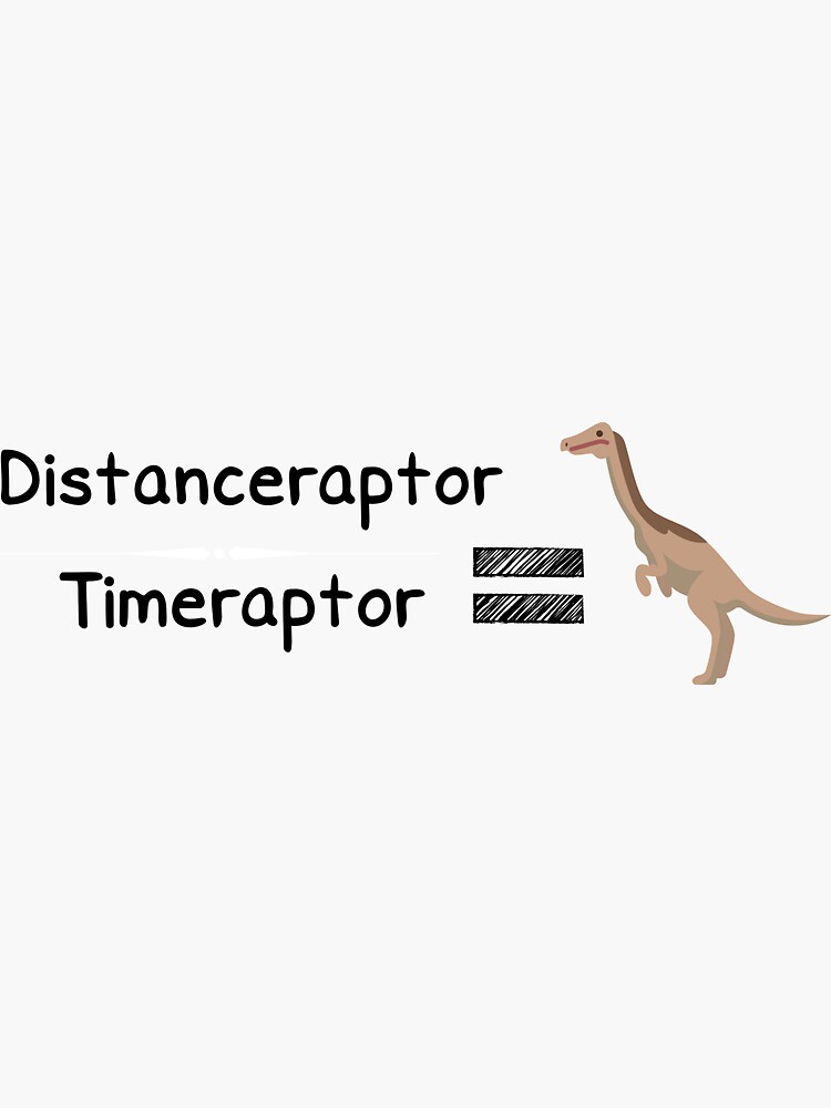 "Velociraptor Math - Funny Dinosaur Velocity Formula" Sticker for Sale ...