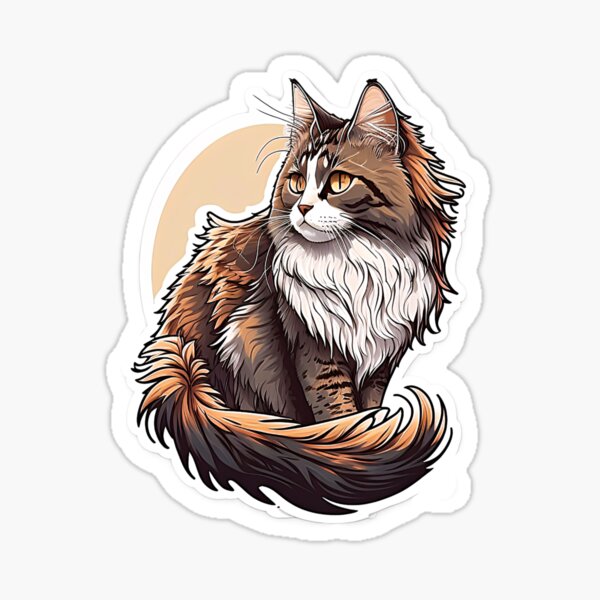 "Maine Coon Cat - Fluffy Tail" Sticker for Sale by FhatsTunnyTees ...