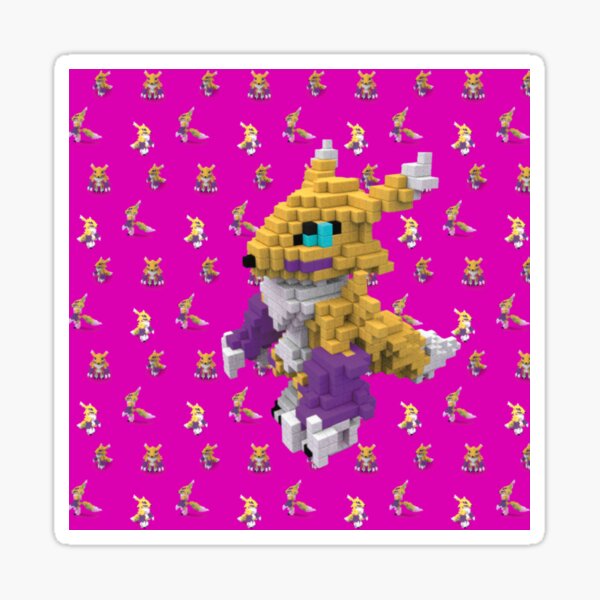 "Renamon Pixel pink" Sticker by Dozerguy | Redbubble