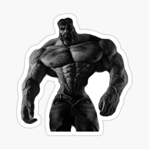 "Giga chad guy super mega strong" Sticker for Sale by Sr-vinnce | Redbubble