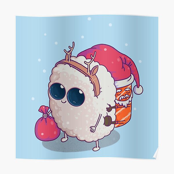 "happy santa sushi" Poster by makapa | Redbubble