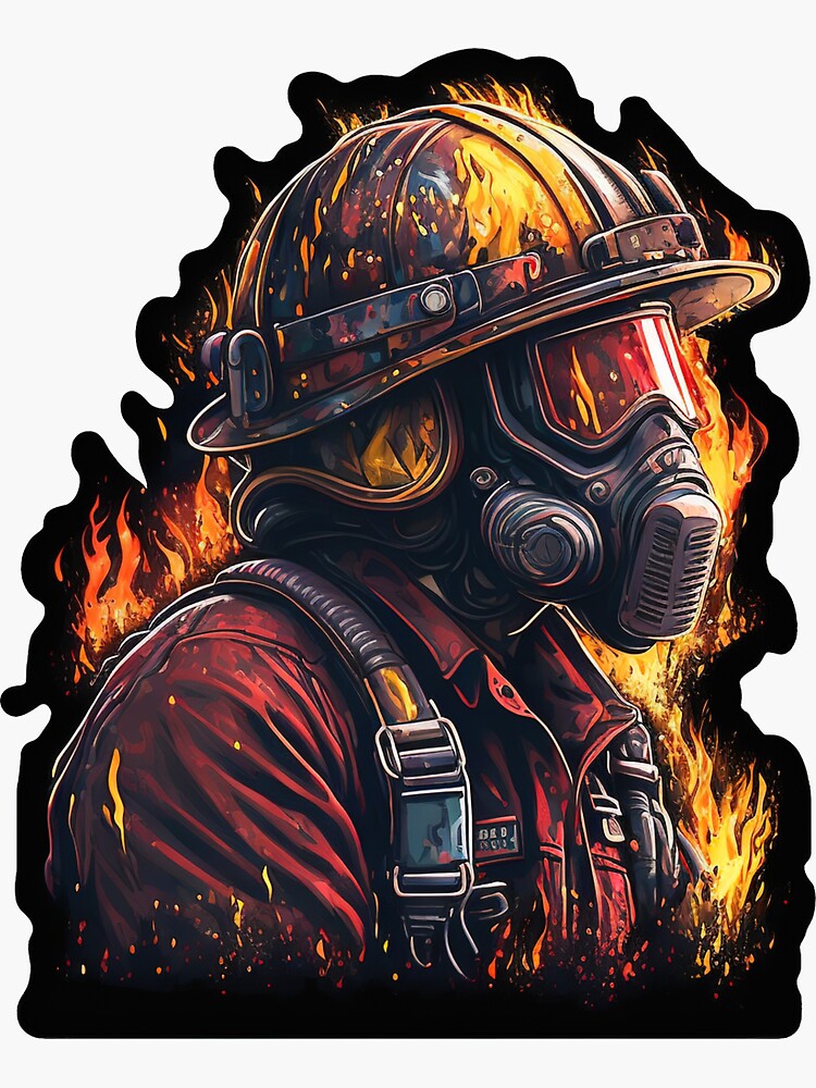 "Firefighter" Sticker for Sale by StickerSector | Redbubble