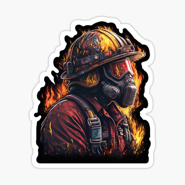 "Firefighter" Sticker for Sale by StickerSector | Redbubble