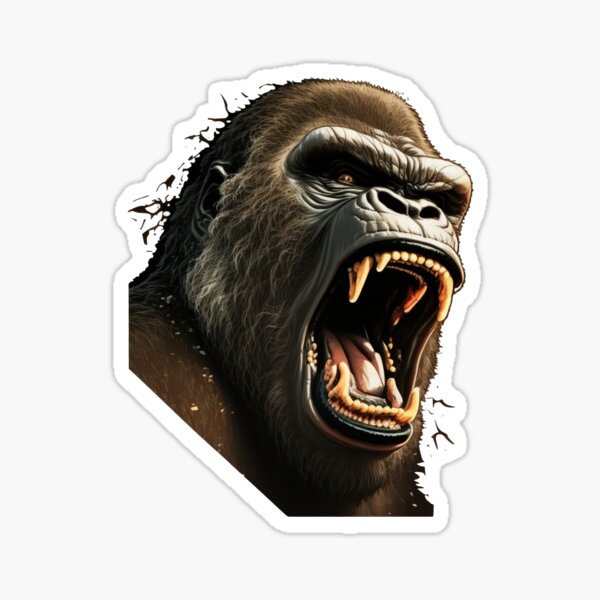 "King Kong Yelling" Sticker for Sale by StickerSector | Redbubble