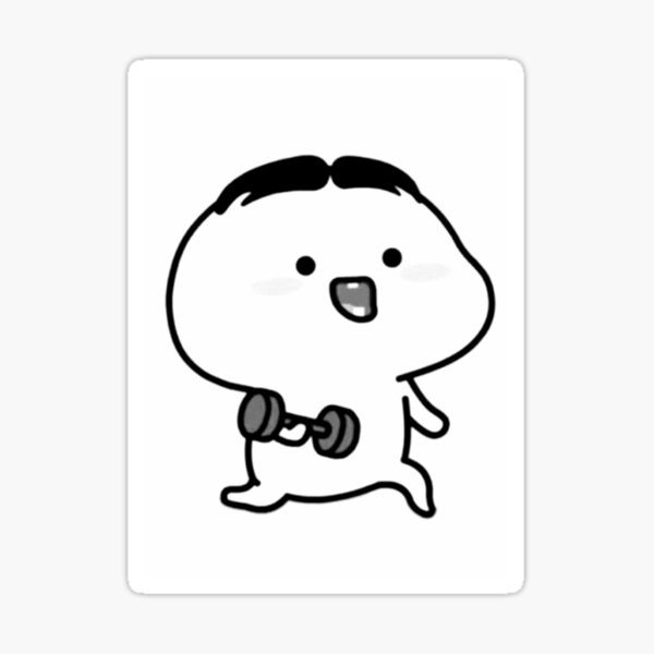 "Exercising Quby" Sticker for Sale by KraftCratyArts | Redbubble