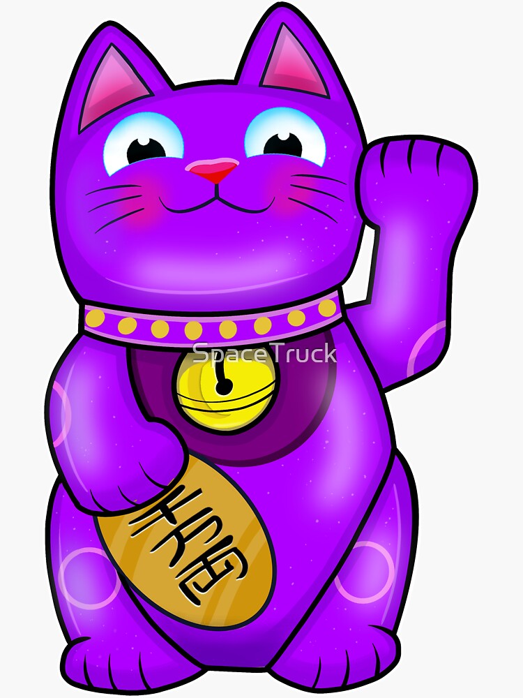 "Cute Maneki Neko Prosperity Lucky Cat" Sticker for Sale by SpaceTruck ...