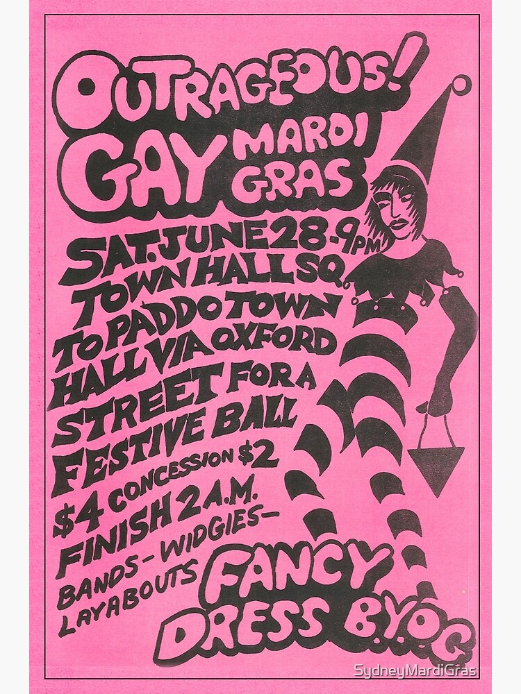 "1980 Sydney Gay & Lesbian Mardi Gras Artwork " Poster for Sale by ...