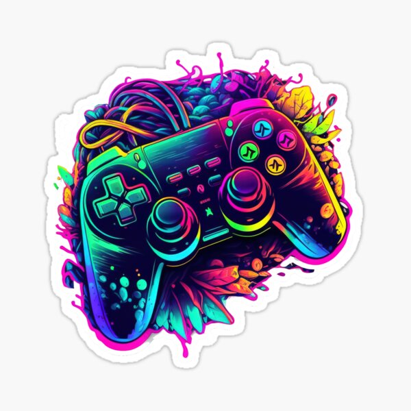 "Colorful Gaming Controller" Sticker for Sale by StickerSector | Redbubble