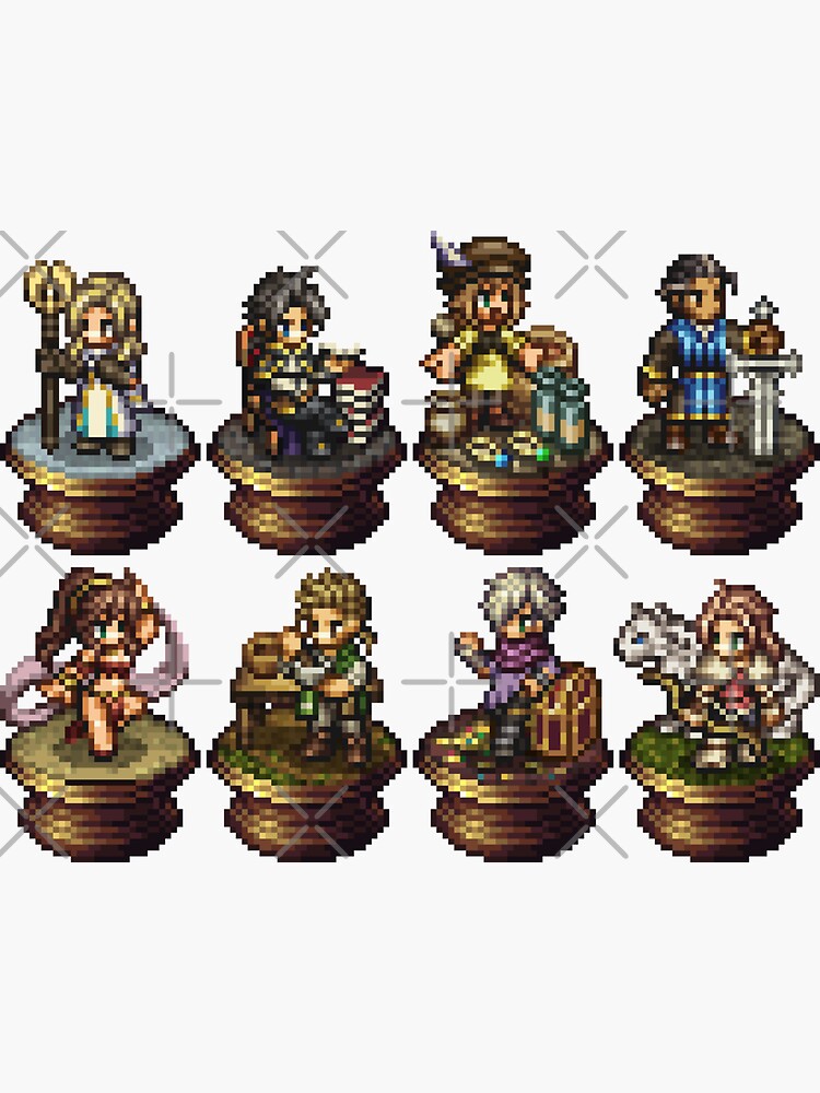 "Octopath Sprites" Sticker for Sale by The Sprite Guy | Redbubble