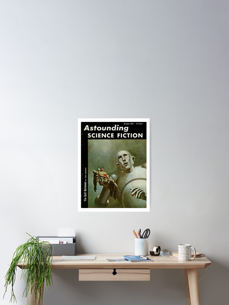 "Sci-Fi Astounding Science Fiction Magazine 50s 1953 Cover Art" Poster ...