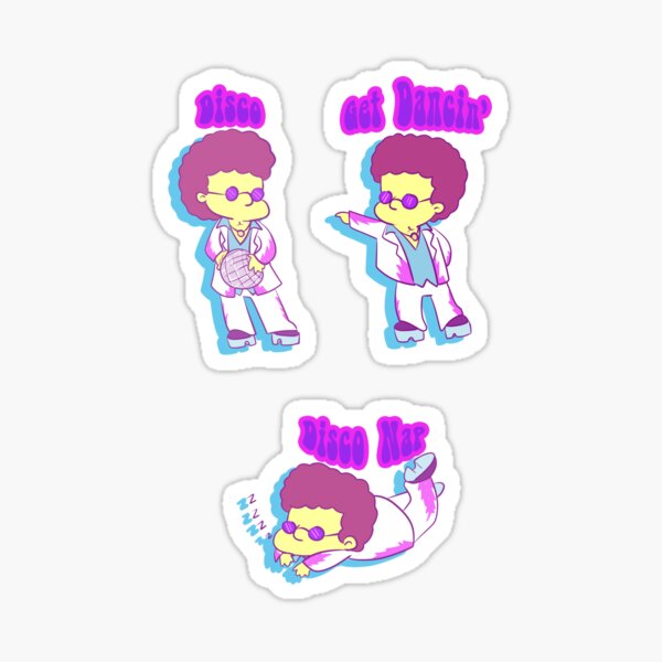 "Disco Stu minis" Sticker for Sale by Discofool | Redbubble