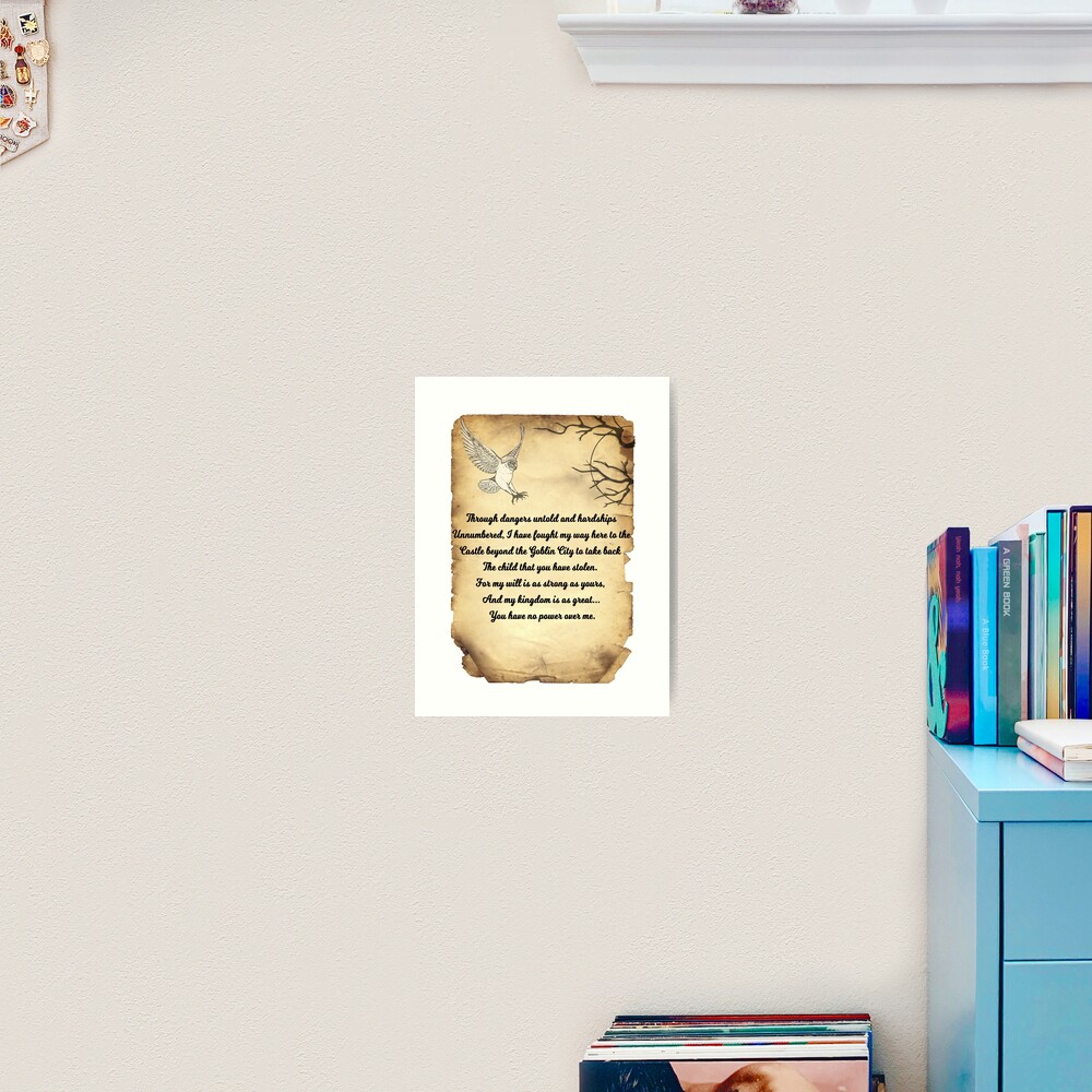 "Labyrinth Poem" Art Print by Specialstace83 | Redbubble