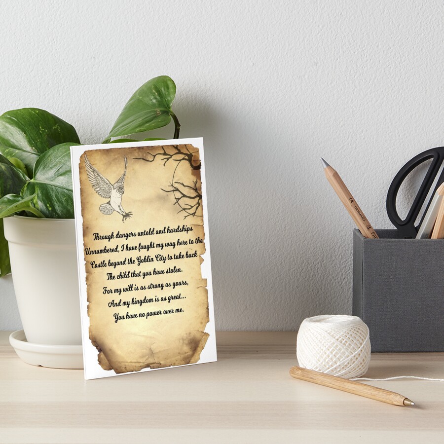 "Labyrinth Poem" Art Print for Sale by Specialstace83 | Redbubble