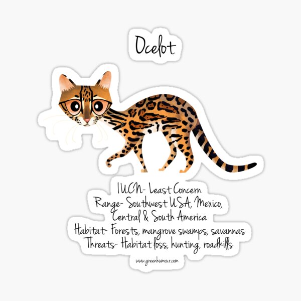 "Ocelot" Sticker for Sale by rohanchak | Redbubble